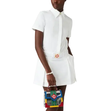 Casablanca Pleated Mini Shirtdress