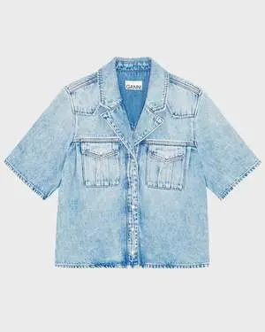 GANNI Soft Rigid Denim Shirt