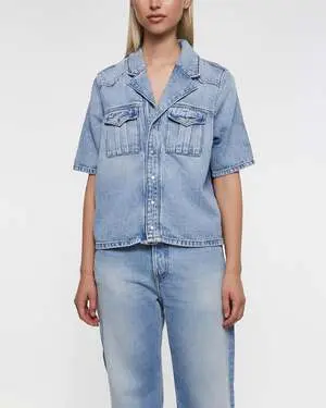 GANNI Soft Rigid Denim Shirt