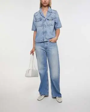 GANNI Soft Rigid Denim Shirt
