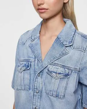 GANNI Soft Rigid Denim Shirt