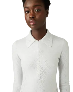 Casablanca Crystal Monogram Knit Bodysuit