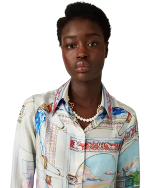 Casablanca Le Passage Long Sleeve Silk Shirt