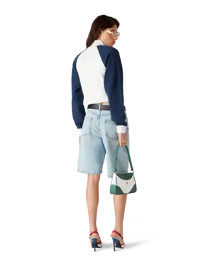 Casablanca Colourblock Quarter Zip Cropped Sweatshirt