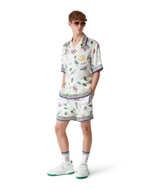 Casablanca Le Vase Brise Silk Shorts - Multicolor