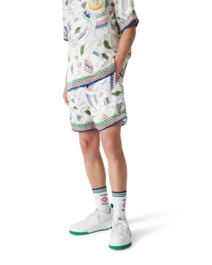 Casablanca Le Vase Brise Silk Shorts - Multicolor