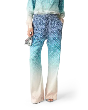 Casablanca Jacquard Gradient Silk Trousers - Blue
