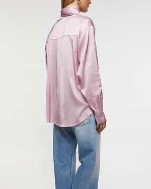 Acne Studios Layered Satin Shirt With Scarf