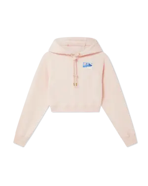 Casablanca Greek Temple Cropped Hooded Sweatshirt - Multicolor