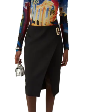 Casablanca Tailored Wrap Skirt