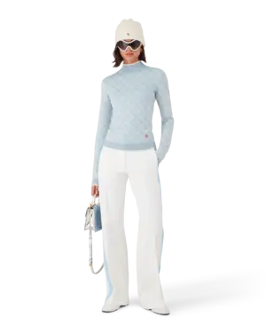 Casablanca Ski Monogram High Neck Top - Blue