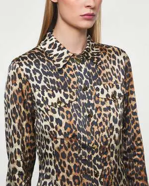GANNI Printed Satin Shirt