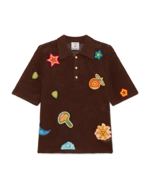 Casablanca Motif Crochet Polo Shirt - Multicolor