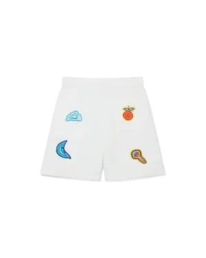 Casablanca Motif Crochet Shorts