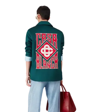 Casablanca Gothic Logo Stadium Jacket