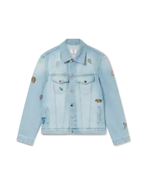 Casablanca Embroidered Motif Denim Jacket - Multicolor