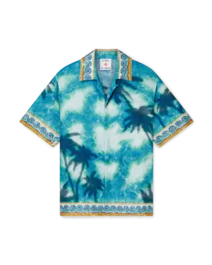 Casablanca Poolside Emblem Short Sleeve Silk Shirt - Multicolor