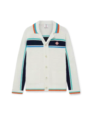 Casablanca Tennis Crochet Shacket - Blue