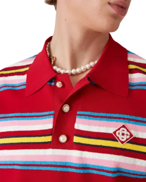 Casablanca Stripe Oversized Polo Shirt