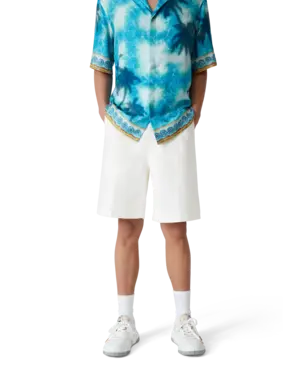 Casablanca Linen Pleated Shorts - Multicolor