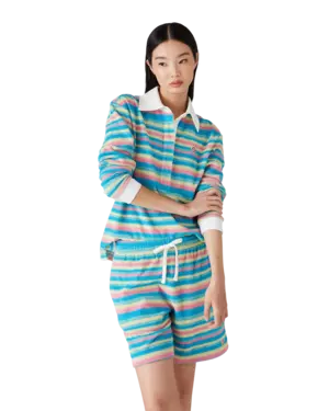 Casablanca Stripe Towelling Polo Shirt