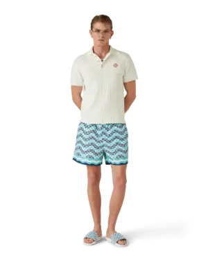 Casablanca Monogram Wave Swim Shorts