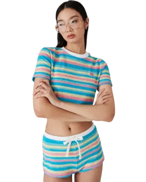 Casablanca Stripe Towelling Top