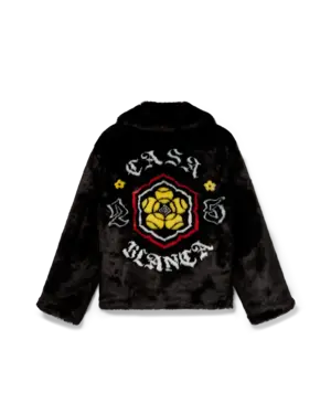 Casablanca Faux Fur Jacket With Graphic Embellishment