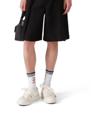 Casablanca Wool Pleated Tailored Shorts - Multicolor