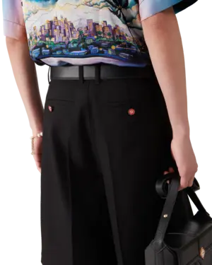 Casablanca Wool Pleated Tailored Shorts - Multicolor