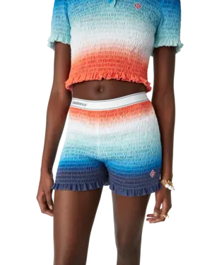 Casablanca Gradient Shirred Shorts - Multicolor