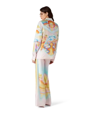 Casablanca Psychedelic Nirvana Silk Trousers - Multicolor