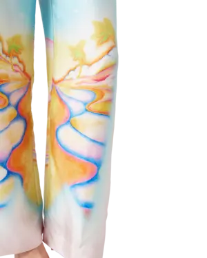 Casablanca Psychedelic Nirvana Silk Trousers - Multicolor