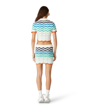 Casablanca Gradient Wave Crochet Top