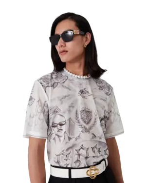 Casablanca Tattoo Mesh Top