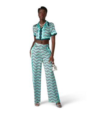 Casablanca Monogram Wave Silk Trousers