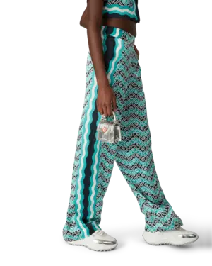 Casablanca Monogram Wave Silk Trousers