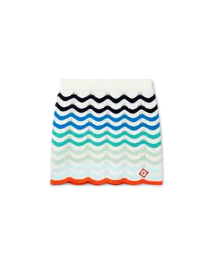 Casablanca Gradient Wave Crochet Mini Skirt