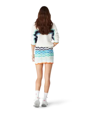 Casablanca Gradient Wave Crochet Mini Skirt