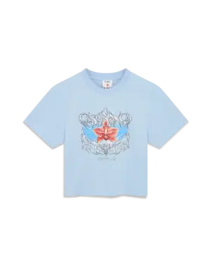 Casablanca Blades Cropped Short Sleeve T-shirt - Red