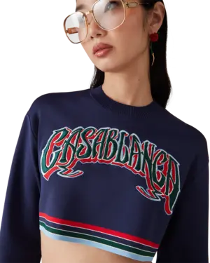 Casablanca Baseball Cropped Jumper