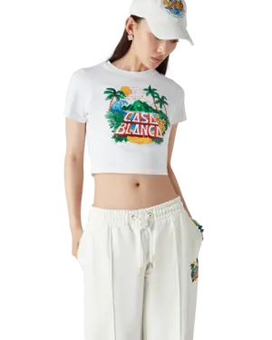 Casablanca Casa Beach Wave Cropped T-shirt