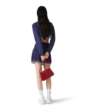 Casablanca Baseball Pleated Mini Skirt - Multicolor