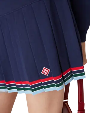 Casablanca Baseball Pleated Mini Skirt - Multicolor