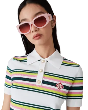 Casablanca Stripe Polo Shirt - Green