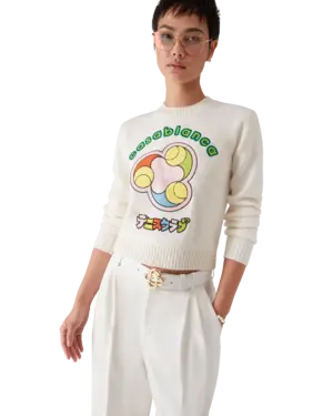 Casablanca Tennis Ball Merino Knit Crew Neck
