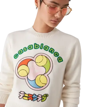 Casablanca Tennis Ball Merino Knit Crew Neck