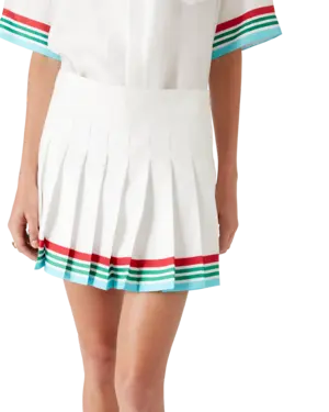 Casablanca Casa Way World Series Pleated Mini Skirt - Blue