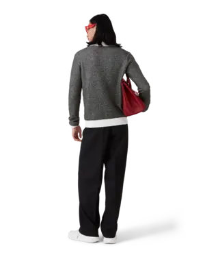 Casablanca Boucle Stripe Long Sleeve Polo Shirt
