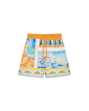 Casablanca Surreal Pool Silk Shorts